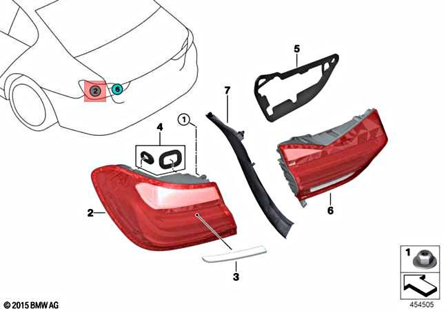 Genuine BMW G11 G12 Sedan Rear Light In The Side Panel Right OEM ...