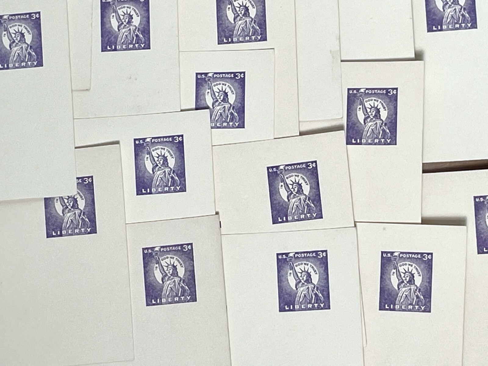 Lot of 16 Vintage USPS 3 cent Liberty Postcards unused NOS Purple ...