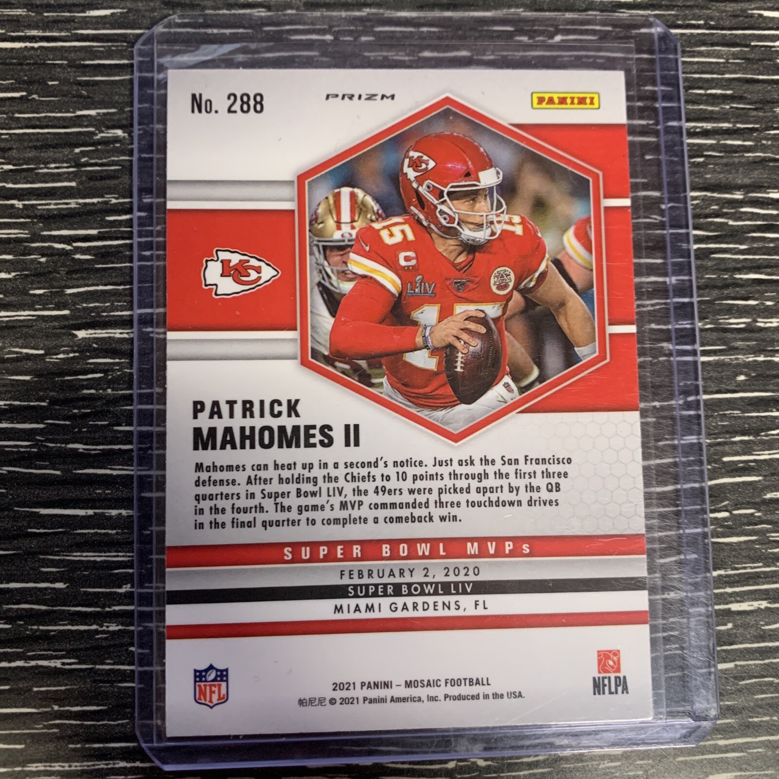 2021 Panini Mosaic Patrick Mahomes Pink Camo Prizm 288 Chiefs Super ...