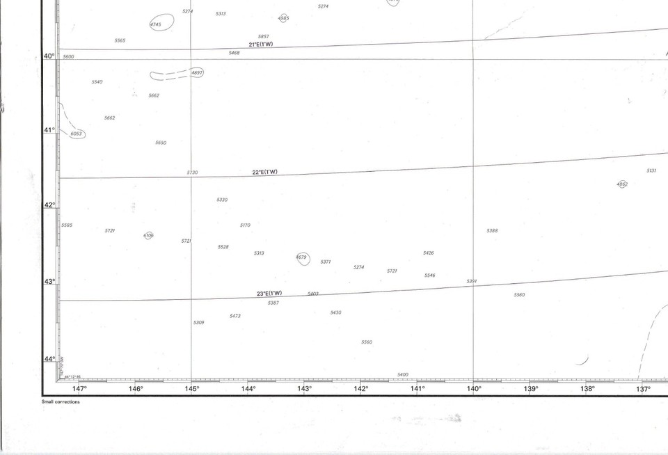 Admiralty 4614 South Pacific Ocean Ile Rapa Pacific Antarctic Rise ...