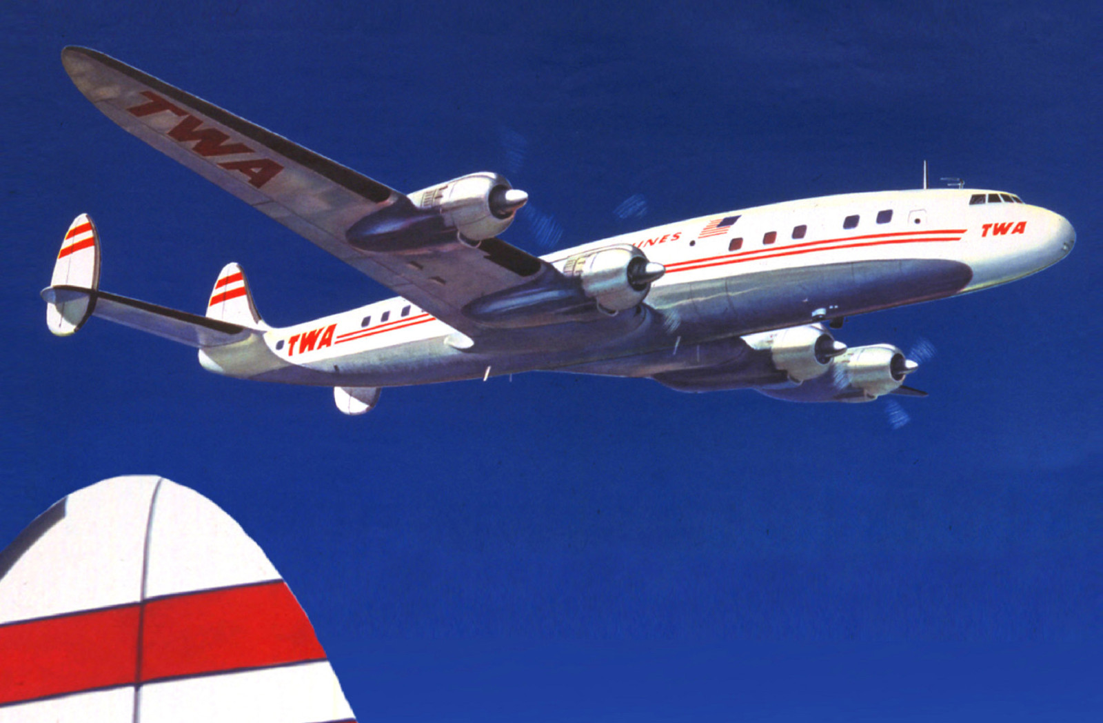 TWA to New York Poster Constellation Airliner Trans World Airlines Art ...