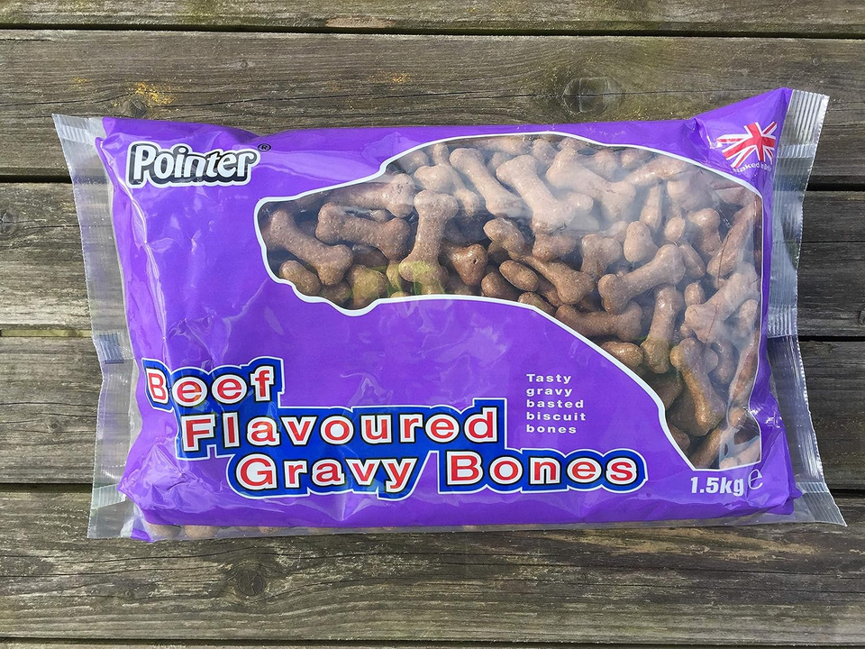 Pointer - Beef Flavoured Gravy Bones, Beefy Dog Treats, Tasty Gravy Dog Bones | eBay UK