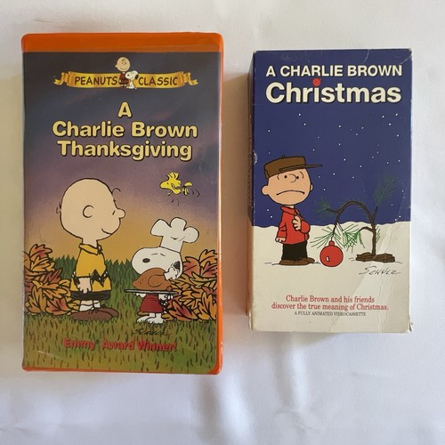 Lot 2 VHS—A Charlie Brown Thanksgiving & Christmas—Shell Oil promo ...