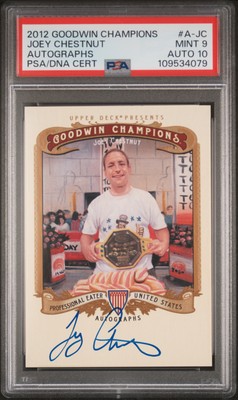 2012 Goodwin Champions Joey Chestnut Autographs PSA 9 Auto 10!! | eBay