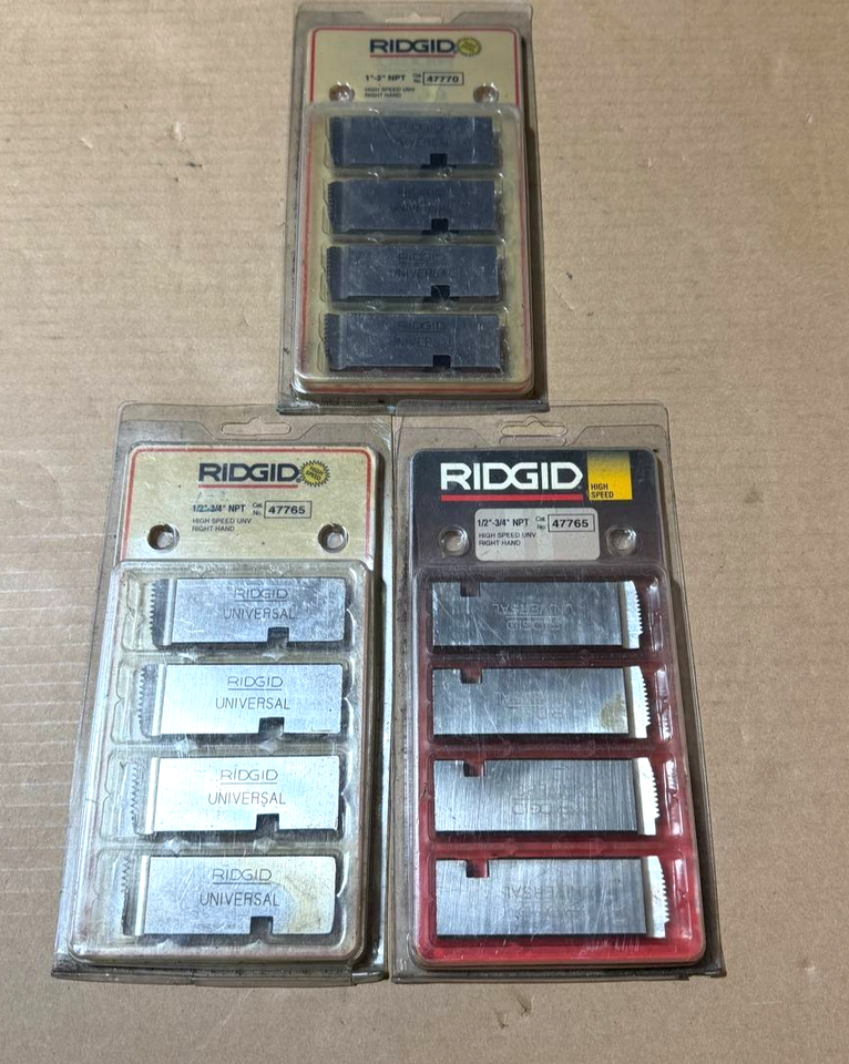 Ridgid 2 x 47765 (1/2" to 3/4") & 47770 (1" to2") High Speed Threading ...