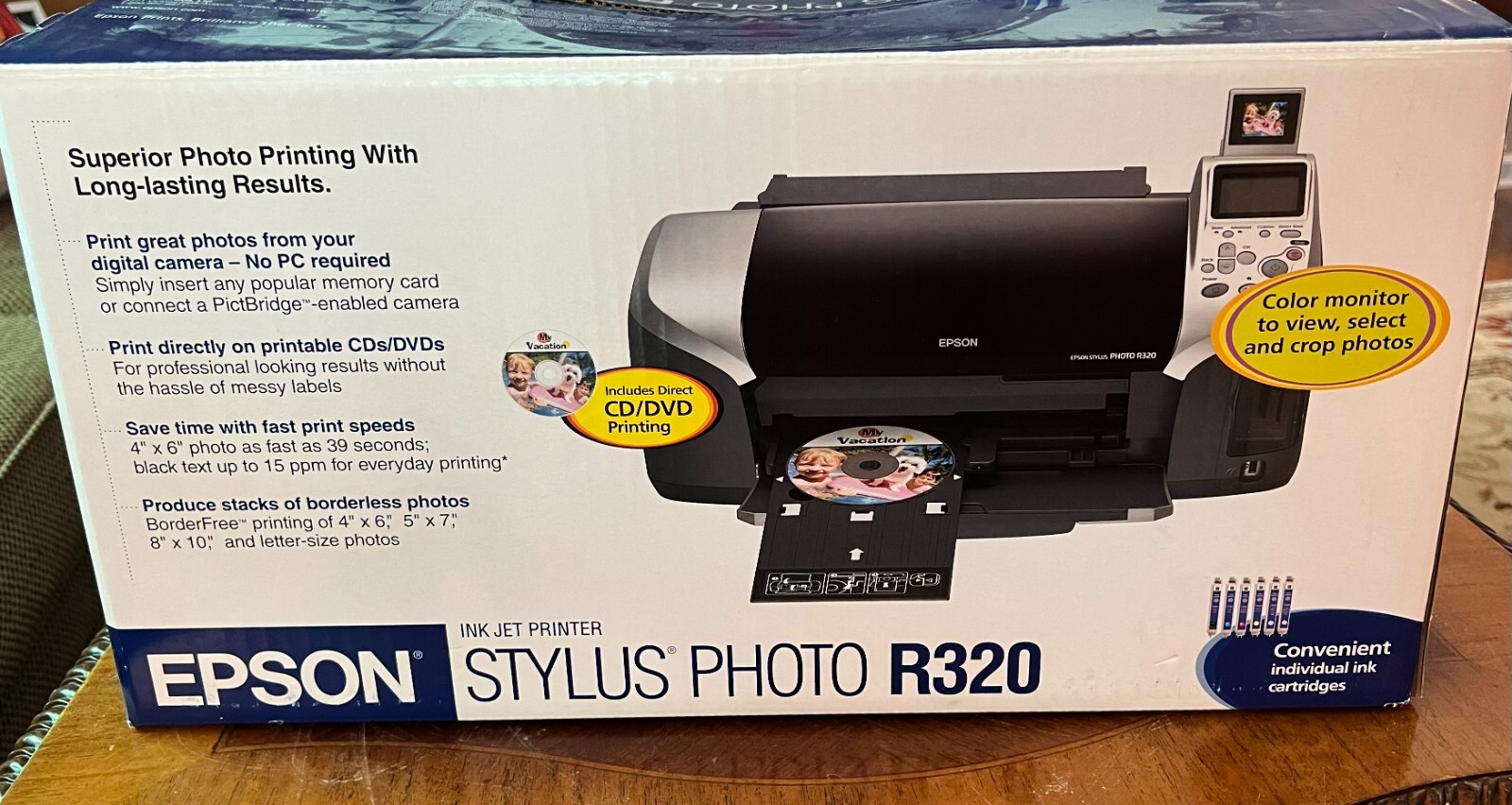 Epson Stylus R320 Inkjet Color Digital Photo Printer - C11C582001 for ...