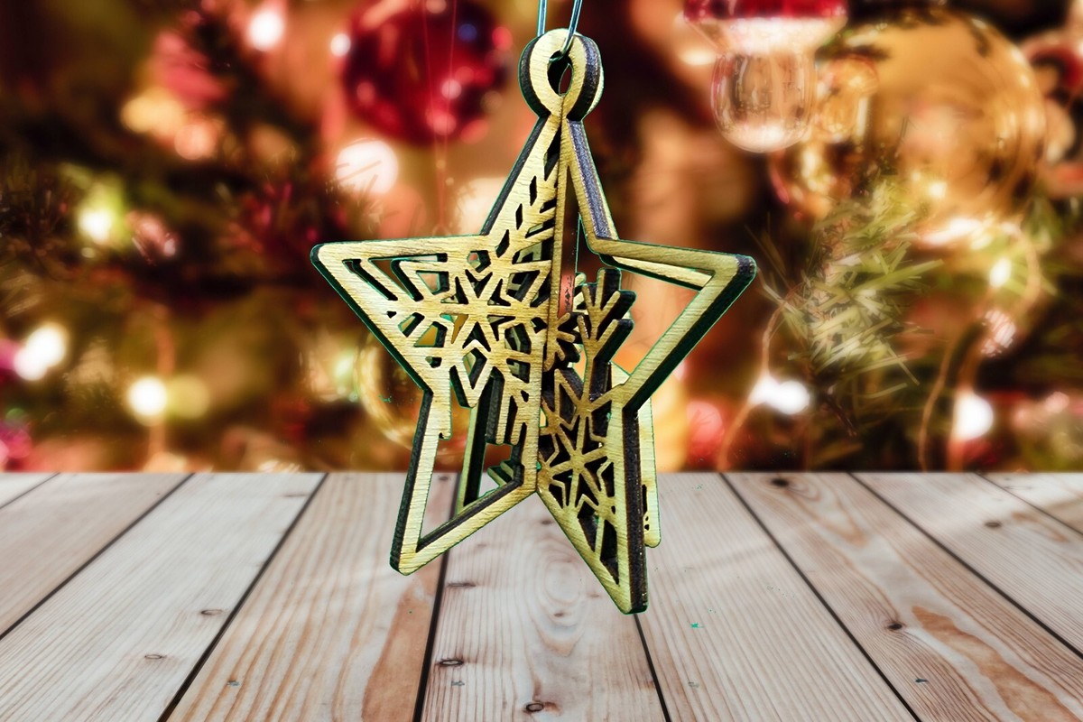 Laser Cut Christmas Ornaments Premium Vector | Prin3D Christmas Tree