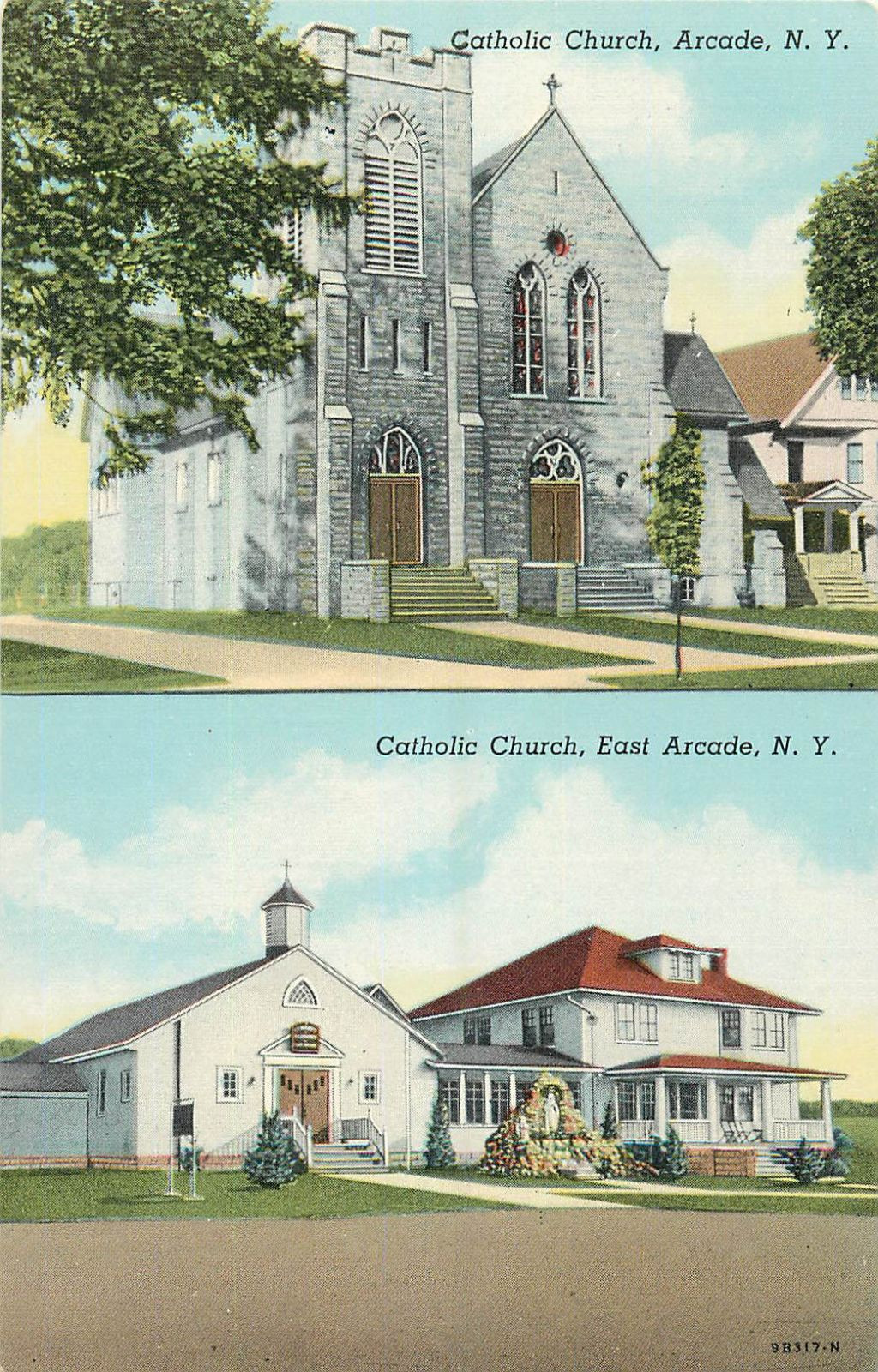 ARCADE/EAST ARCADE NY CATHOLIC CHURCHES 1949 POSTCARD | eBay