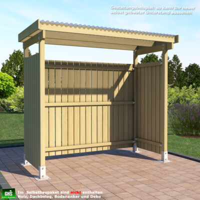 Unterstand 2.50x1.25 m selbstbauen: Stückliste, Bauplan + Kleinteile ...