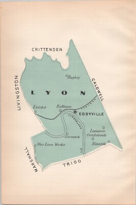 LYON County KENTUCKY Antique Map 1895 | eBay