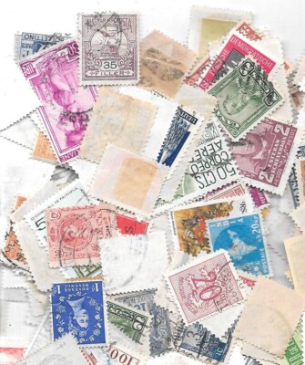 WORLD MIX OFF PAPER 1 OUNCE/ OZ MANY LARGE & OLD HUGE VARIETY STAMPS ...