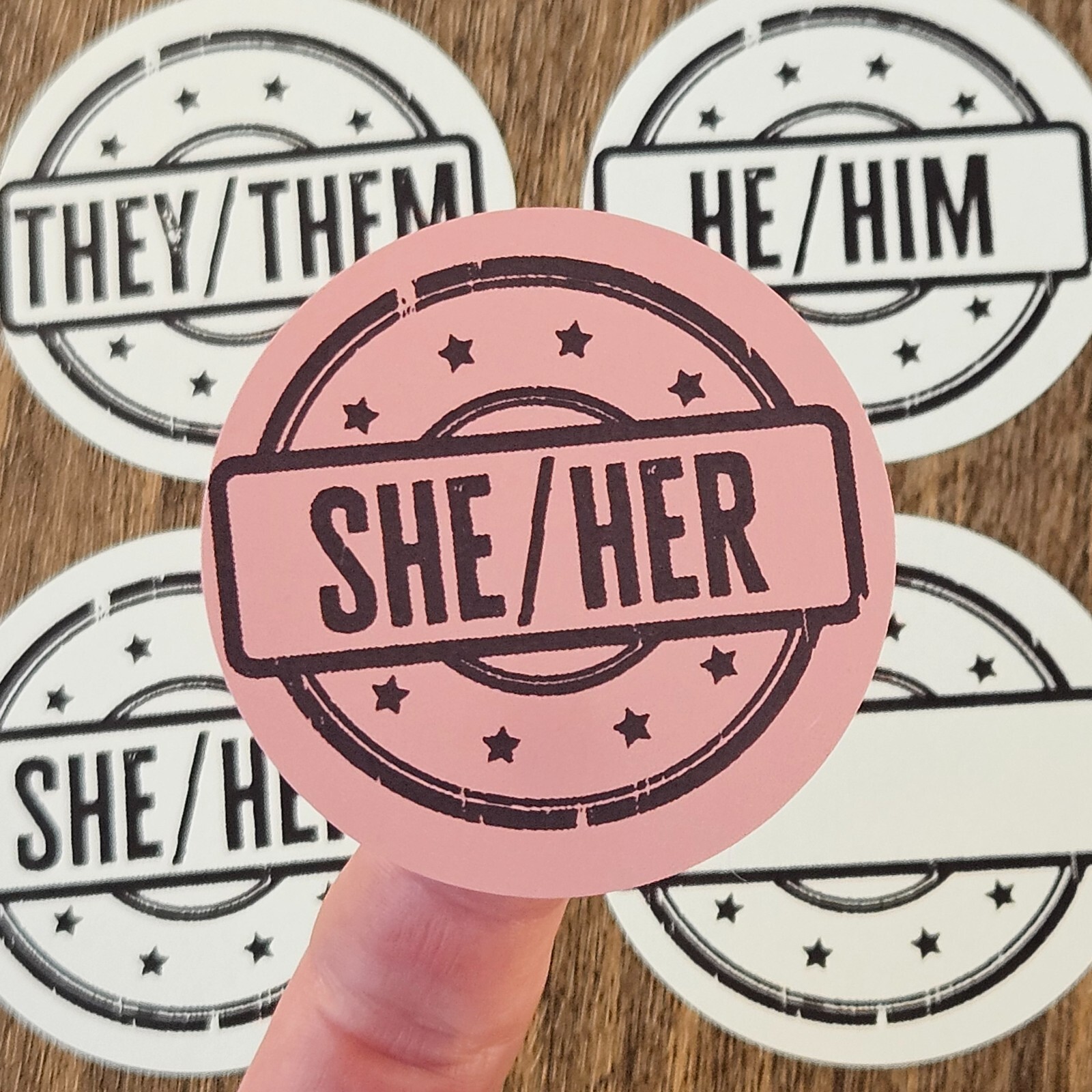 2” Preferred Pronouns Labels, Gender Inclusive LGBTQIA+ Identity ...
