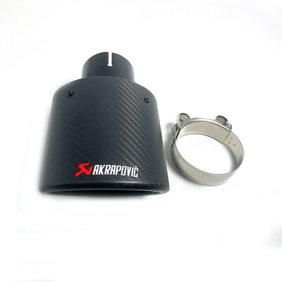 1*Matt Carbon AKRAPOVIC Exhaust Tip 105/115/130/150mm Universal Oval ...