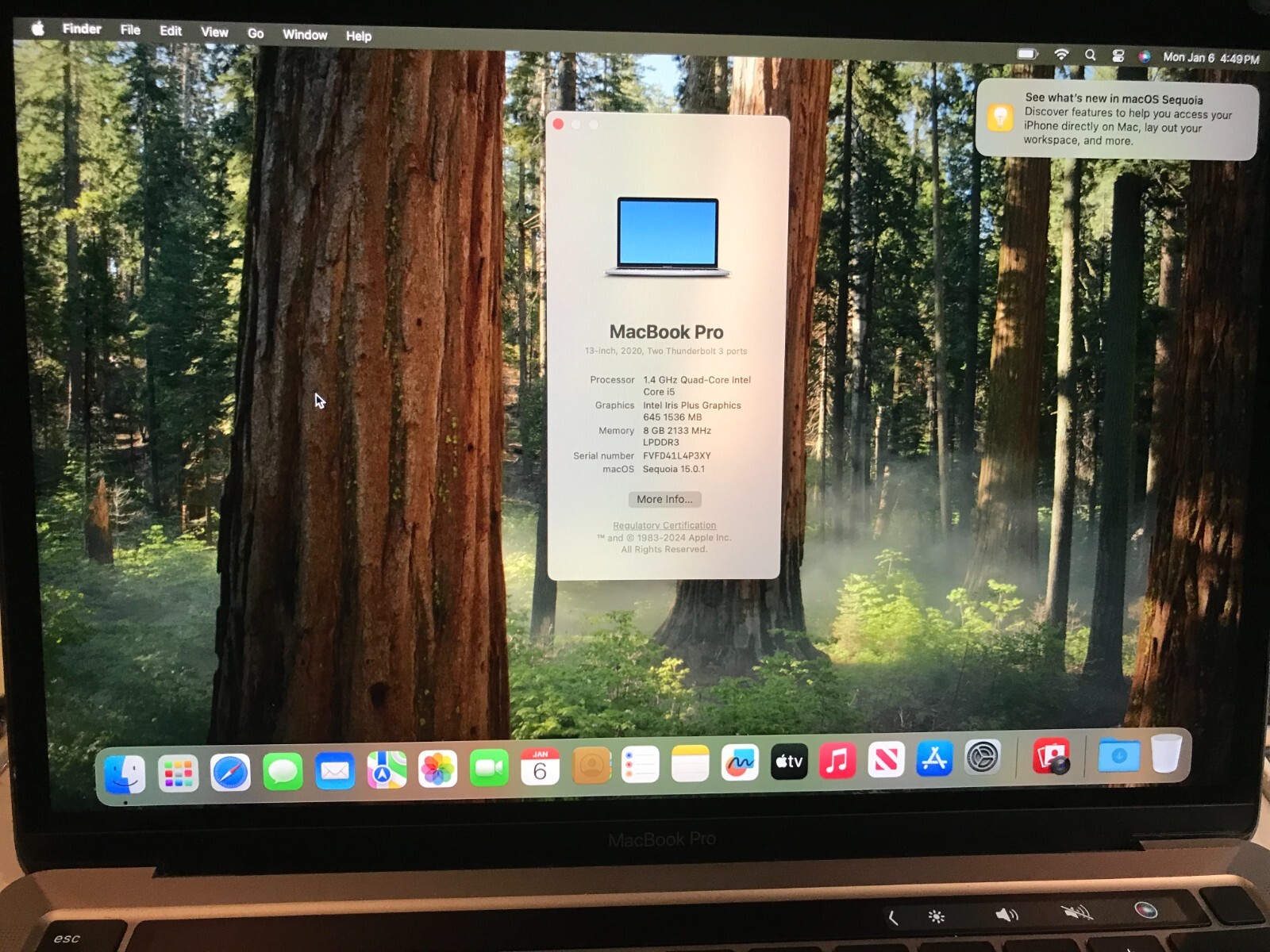 Apple 13" MacBook Pro A2289 i5 1.4GHz 8GB 256GB Gray 2020 Service ...