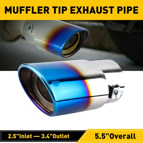 Car Exhaust Pipe Tip Rear Tail Throat Muffler Stainless Steel Round ...