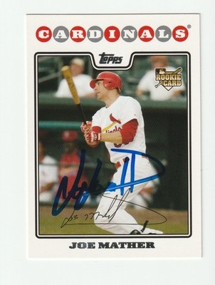 Joe Mather Signed 2008 Topps Updates UH243 RC Card Auto Cardinals ...