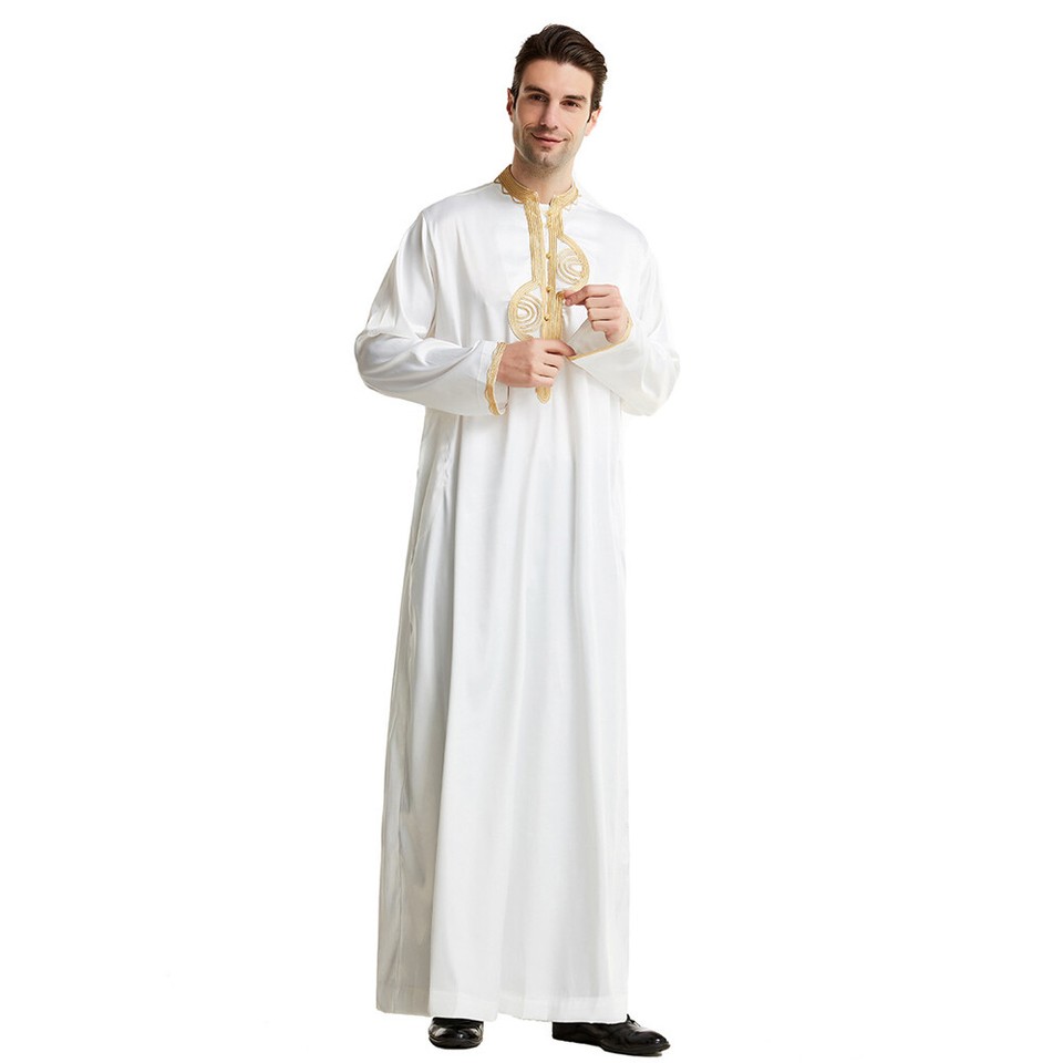 Mens Saudi Arab Muslim Robe Long Thobe Jubba Dishdasha Thawb Thoub ...