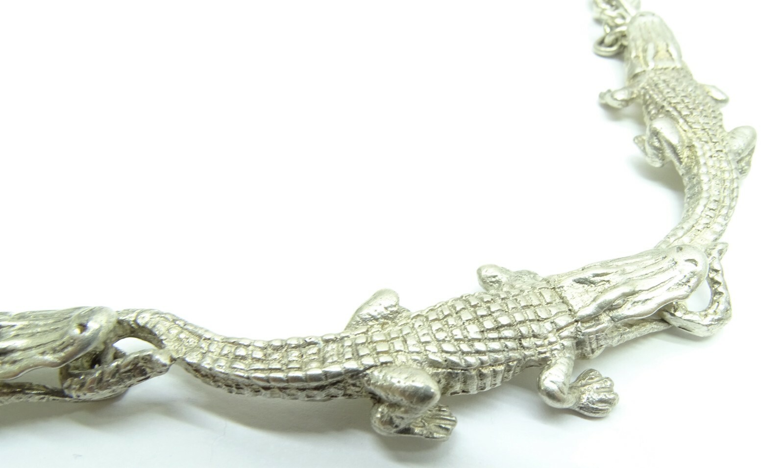 925 Sterling Silver Handmade Alligators Necklace 23" | eBay
