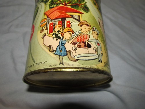 Motor Oil Metal Can Awesome Graphics Canco Dri Powr 1950s Lithograph ...