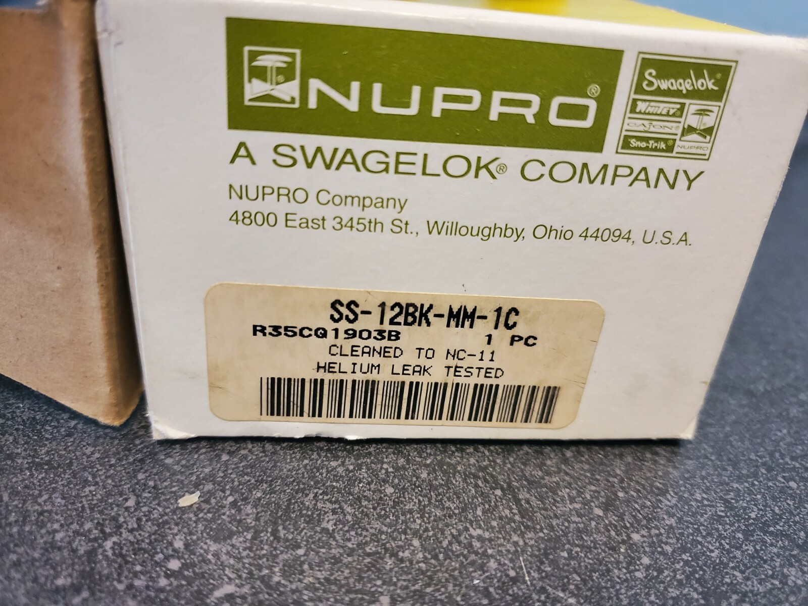 NUPRO Swagelok SS-12BK-MM-1C Stainless Steel Bellows-Sealed Valve | eBay