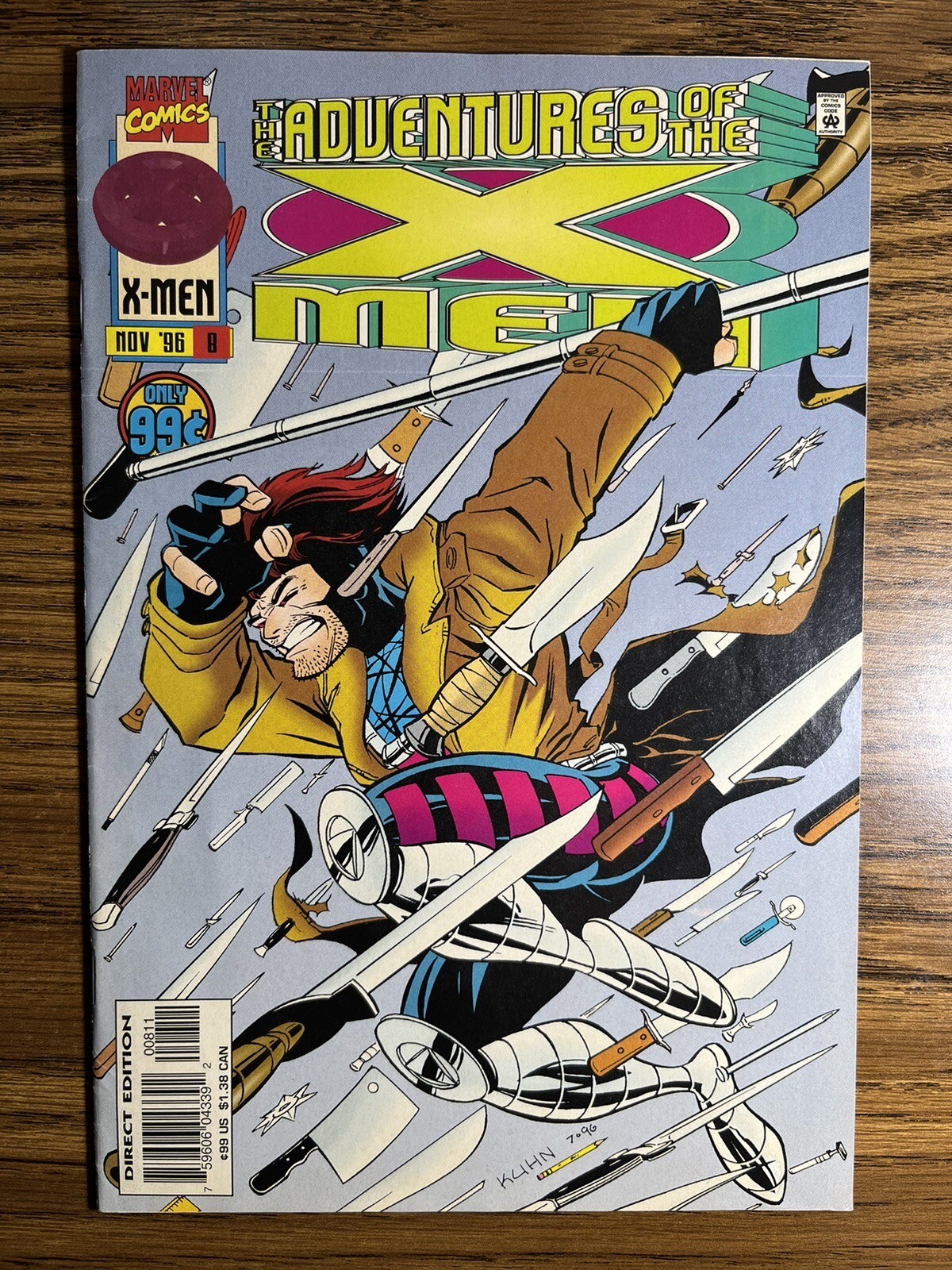 THE ADVENTURES OF THE X-MEN 8 GAMBIT ANDY KUHN COVER MARVEL COMICS 1996 ...