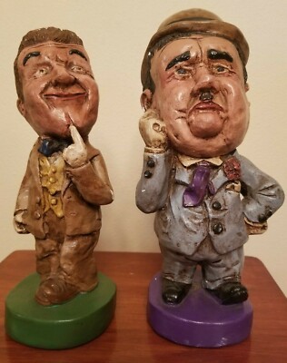 Vintage Set of Laurel & Hardy Chalkware Statues Figures Unmarked | eBay