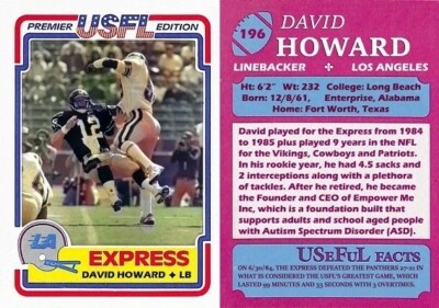 USFL David Howard Los Angeles Express Custom Card | eBay