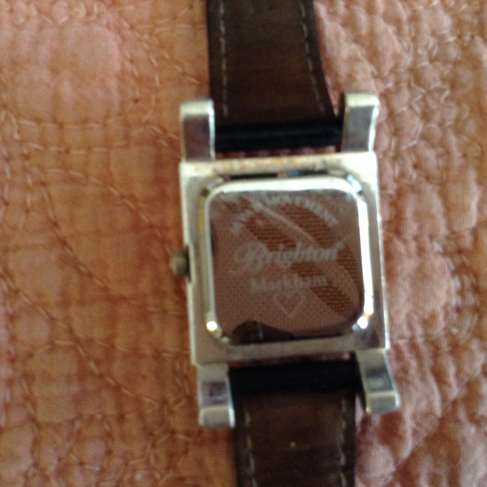 Brighton Markham women Watch Silver Square & Black Leather Strap FOR ...