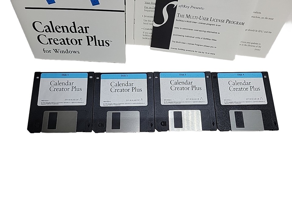 Vintage Spinnaker Calendar Creator Plus Version 2 for Windows 95 ...