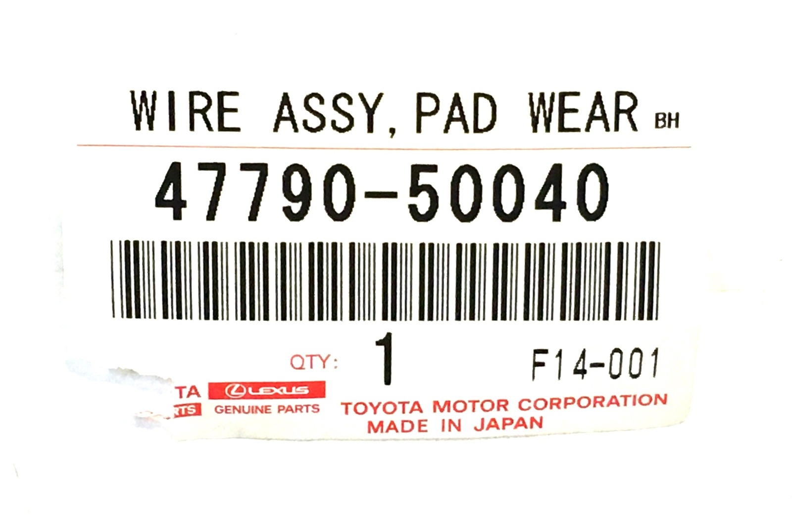 New Genuine OEM Lexus 47790-50040 Brake Pad Wear Sensor Left Rear LS460 ...