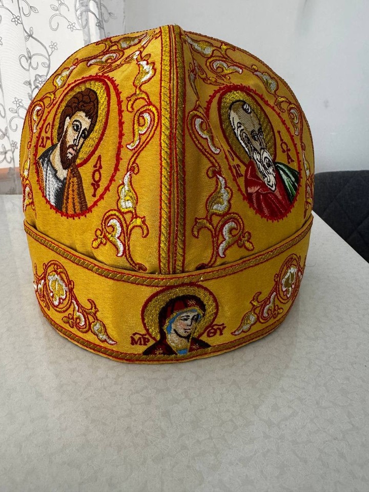 Orthodox Priest Kamilavka , Skufia Hat Gold Brocade Embroidered Icons ...