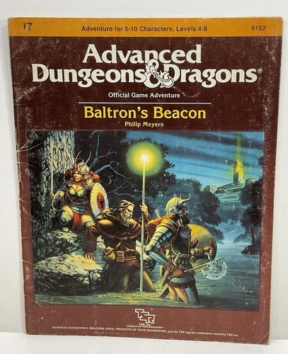 Baltron’s Beacon Advanced Dungeons And Dragons I7 9152 TSR 1985 1st ...