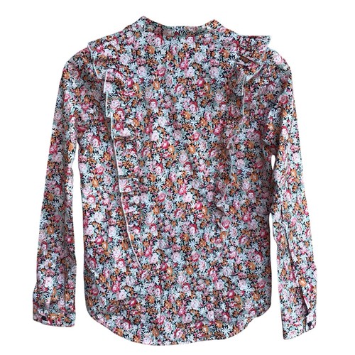 The Shirt By Rochelle Behrens Floral Ruffle Button Down Blouse Women’s Size XS | eBay