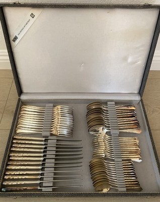 Vintage WMF 90 Friodur Chippendale Silverplate Flatware Set w/ Case ...