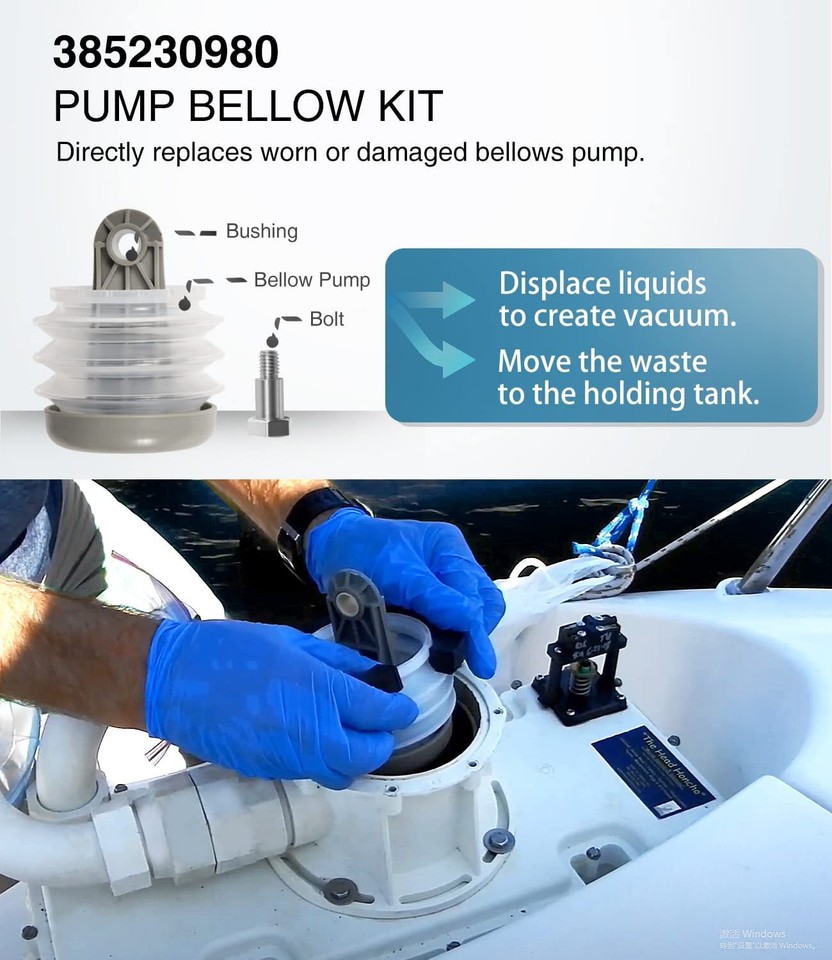 For Dometic 385230980 Pump Bellows Kit S & T Series Vacuum & Discharge ...