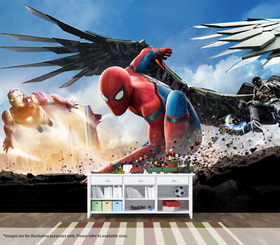 Spiderman Homecoming Wall Mural Quality Pasteable Wallpaper | eBay