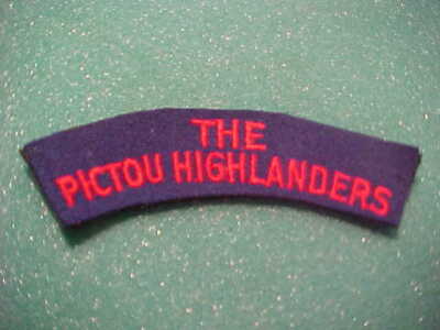 CERTIFIED W.W.2 CANADA THE PICTOU HIGHLANDERS SHOULDER FLASH | eBay