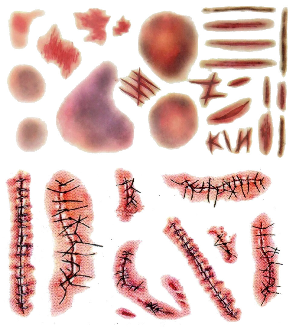 Halloween Zombie Scars Tattoos Fake Blood Bruises Wounds Costume Make ...