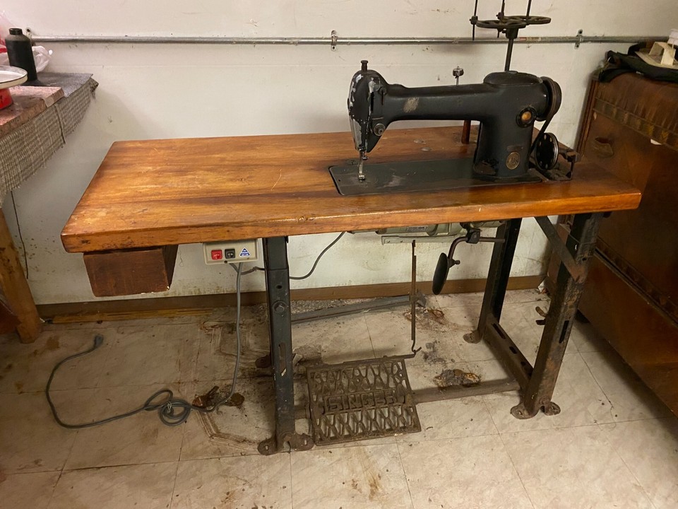 Singer 241-12 Vintage Working Industrial Sewing Machine with table and ...