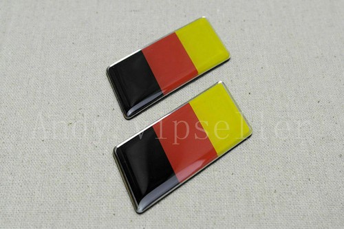 2Pcs German Flag ABS Plastic Sticker Badge Emblem Car Auto Body Side ...