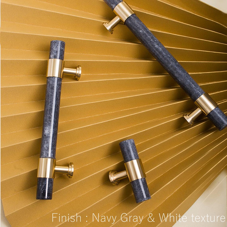 3.78" 5" Pink crystal stone Drawer Pulls natural marble Cabinet Handle ...