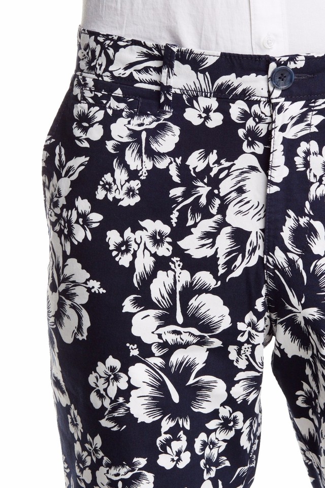 Original Penguin Men's Exploded Hibiscus Short Dark Sapphire Navy White ...