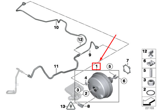MINI COOPER R56 POWER BRAKE BOOSTER SERVO 6863541 34336863541 NO DUTY ...