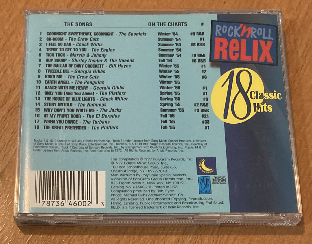 Rock 'N' Roll Relix 18 Classic Hits Music CD 1997 Polygram | eBay