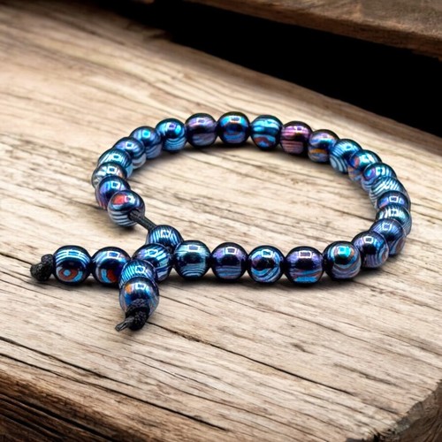 Handmade Timascus Beaded Bracelet Hand Forged Timascus Jewelry Titanium ...