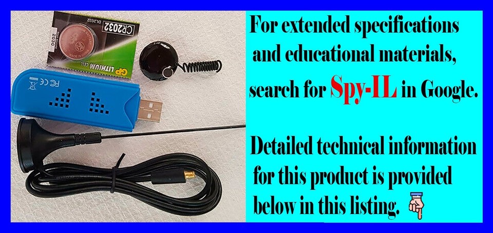 SET- Micro Audio Listening Voice Device 300m distance + Portable UHF ...