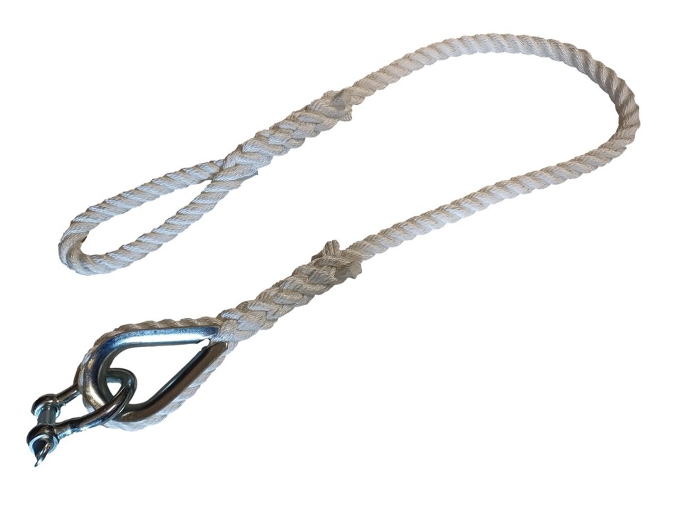 3 Strand Nylon Rope Mooring Strop With Galv Thimble - Choose Size ...