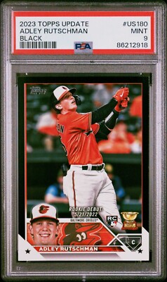 ADLEY RUTSCHMAN 2023 TOPPS UPDATE BLACK ROOKIE DEBUT 44/72 ORIOLES PSA ...