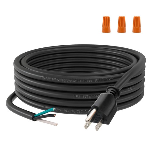 14 Gauge Power Cord Replacement 20FT 3 Prong Three Screw Terminal NEMA ...
