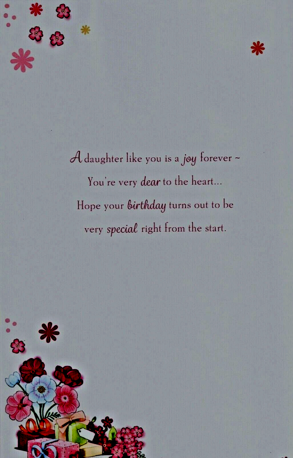 Large Daughter Birthday Card - Special 8 Page Verse - Gold Foil ...